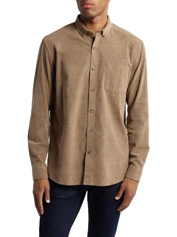 Johnston & Murphy Fine Wale Corduroy Button-down Shirt - Brown