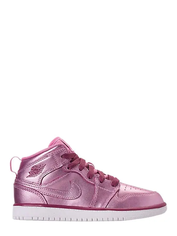 JORDAN 1 Mid Sneakers - Pink Rise/white/noble Red