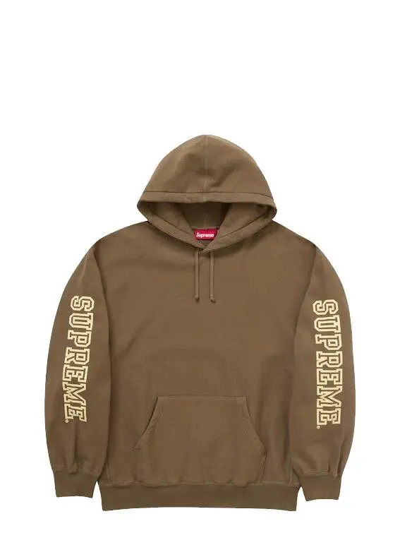 Supreme Collegiate Sleeve Hooded Sweatshirt - Olive Brown
