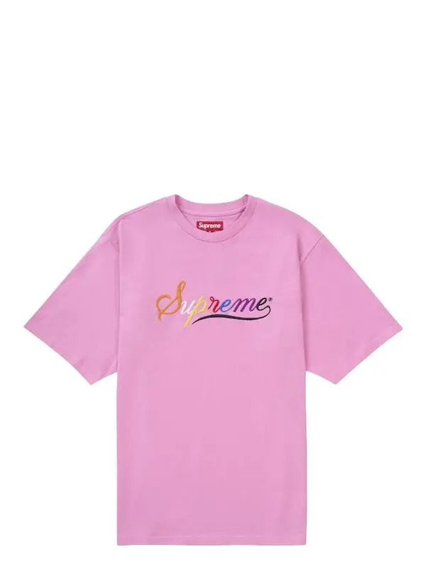 Supreme Cursive Short Sleeve Top - Pink