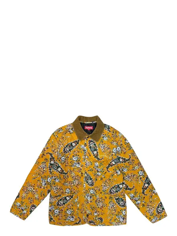 Supreme Quilted Paisley Jacket - Yellow