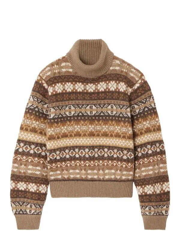 Loro Piana Scopello Striped Cashmere-blend Turtleneck Sweater - Brown