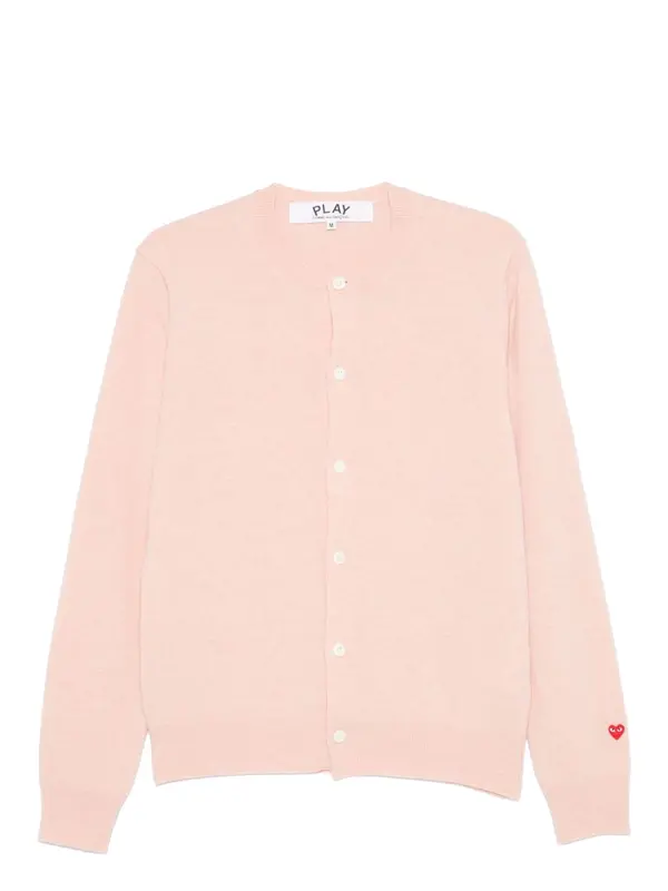 Play Comme Des Garcon Red Heart Cardigan - Pink