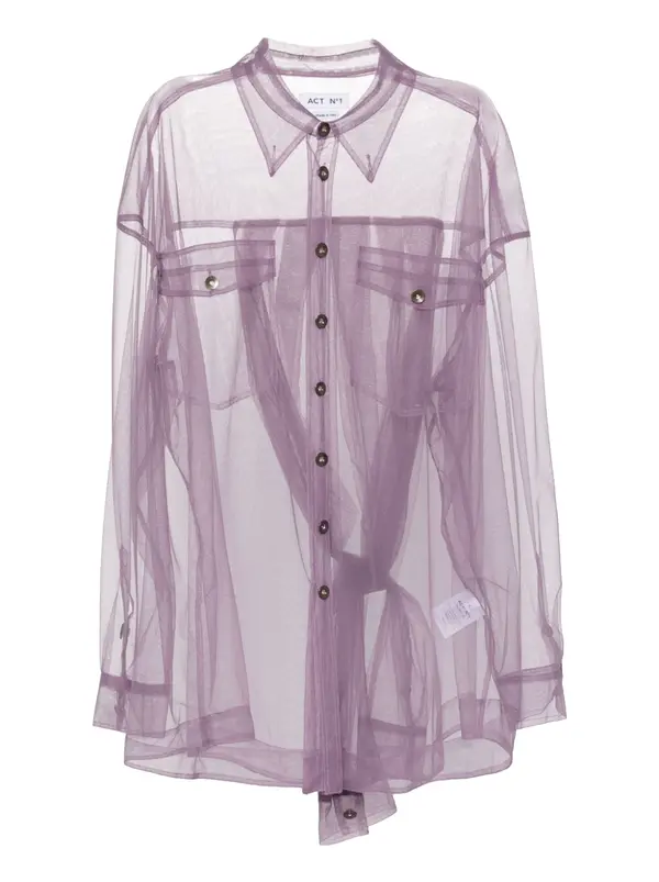 ACT Nº1 Sheer Button-down Shirt - Purple