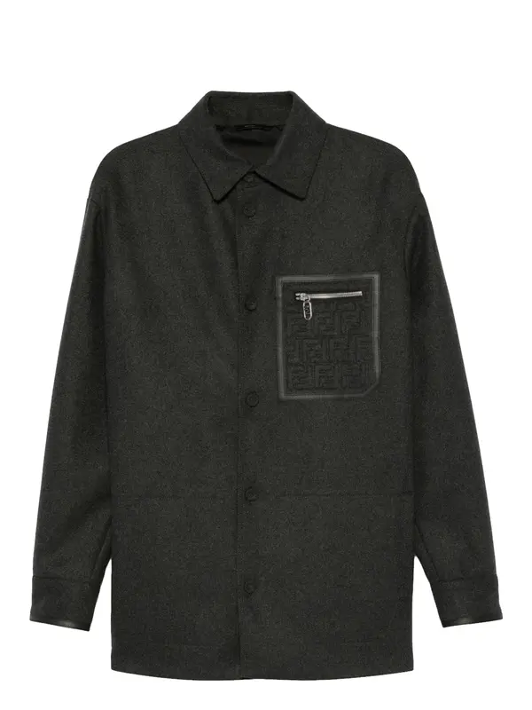 Fendi Felted Shirt Jacket - Grey