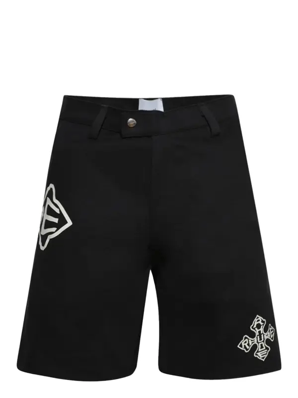 Rhude Cross-logo Twill Shorts - Black
