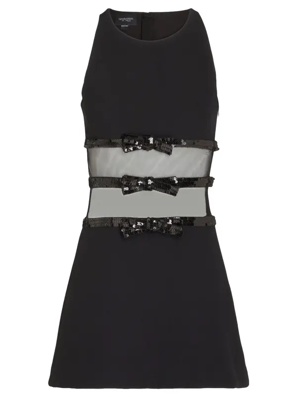Giambattista Valli Sleeveless Mini Dress With Bows - Black