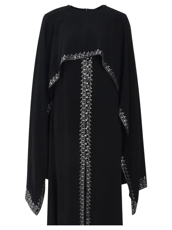 Rabanne Embroidered Long Dress - Black