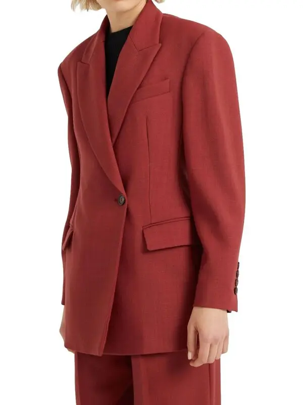 Brunello Cucinelli Wool Double-breasted Blazer - Red