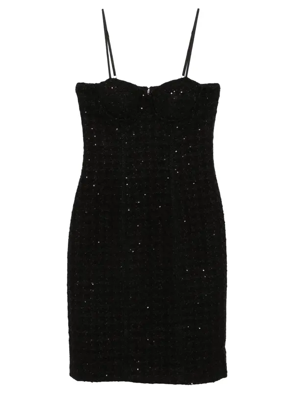 ROTATE BY BIRGER CHRISTENSEN Sequin-embellished Bouclé Midi Dress - Black