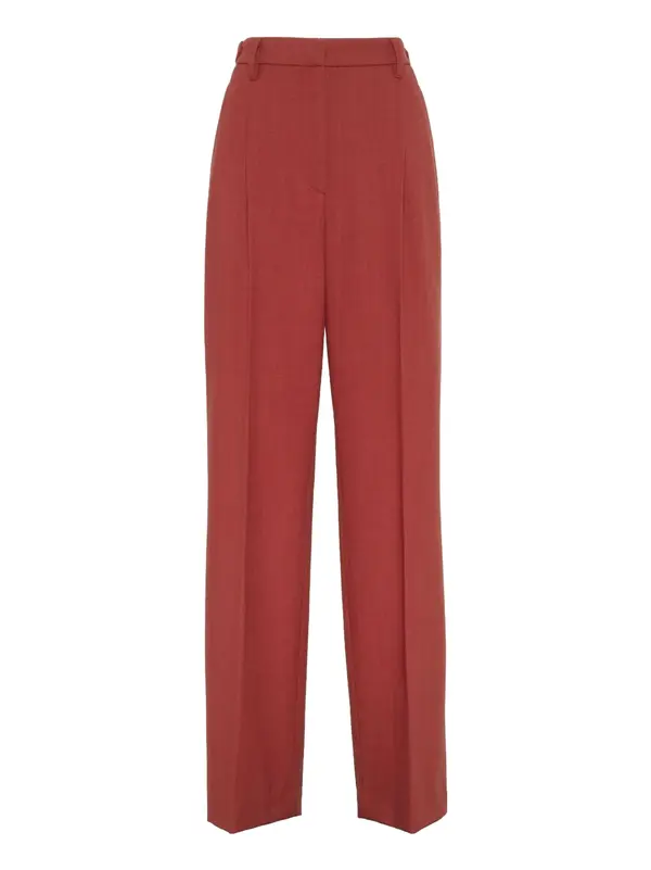 Brunello Cucinelli Virgin Wool Tailored Trousers - Red