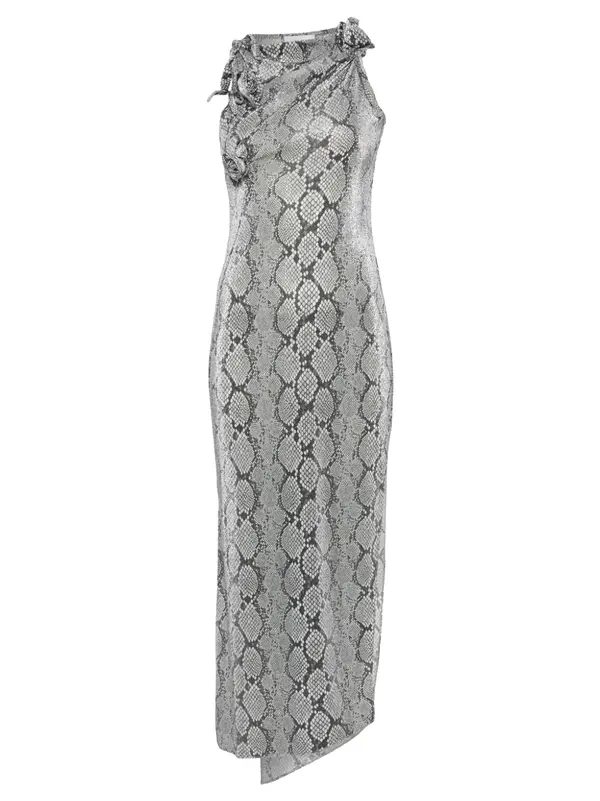 Coperni Snake-print Flower Gown - Grey