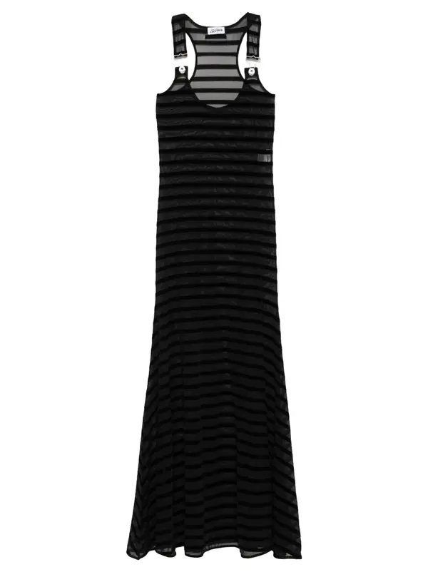 Jean Paul Gaultier Flocked Maxi Dress - Black