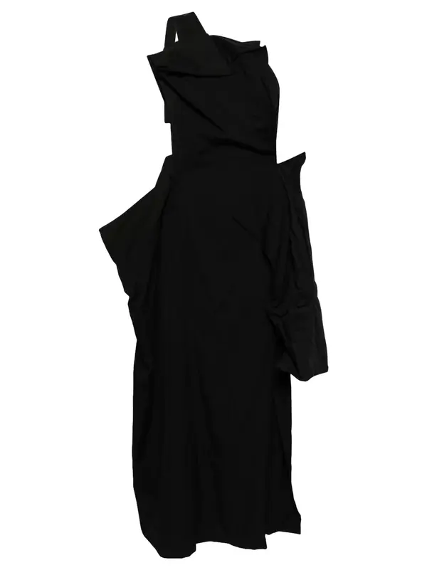Yohji Yamamoto Box-detail Suspender Dress - Black