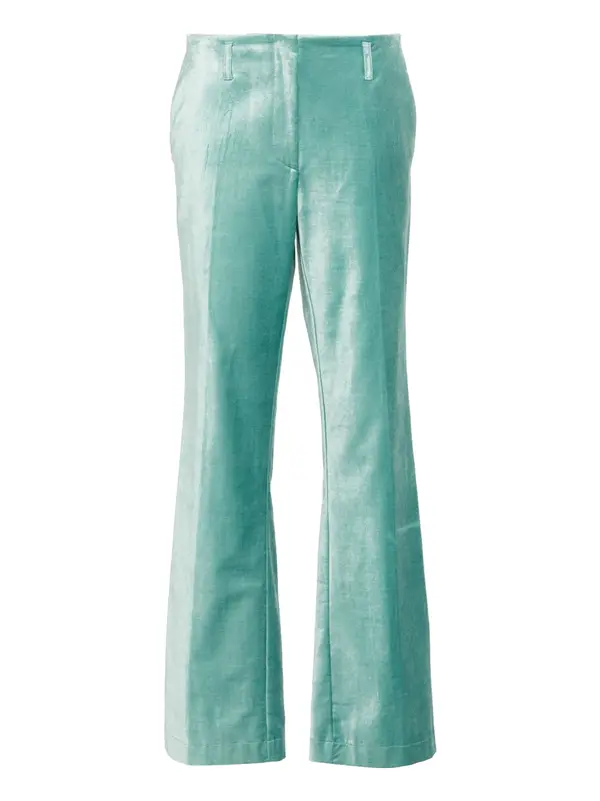 FORTE_FORTE Straight-leg Velour Trousers - Blue