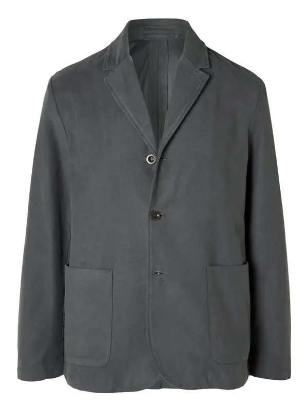 Mr P. Organic Cotton-blend Moleskin Suit Jacket - Gray