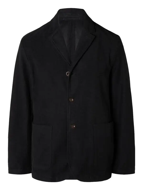 Mr P. Organic Cotton-blend Moleskin Suit Jacket - Black