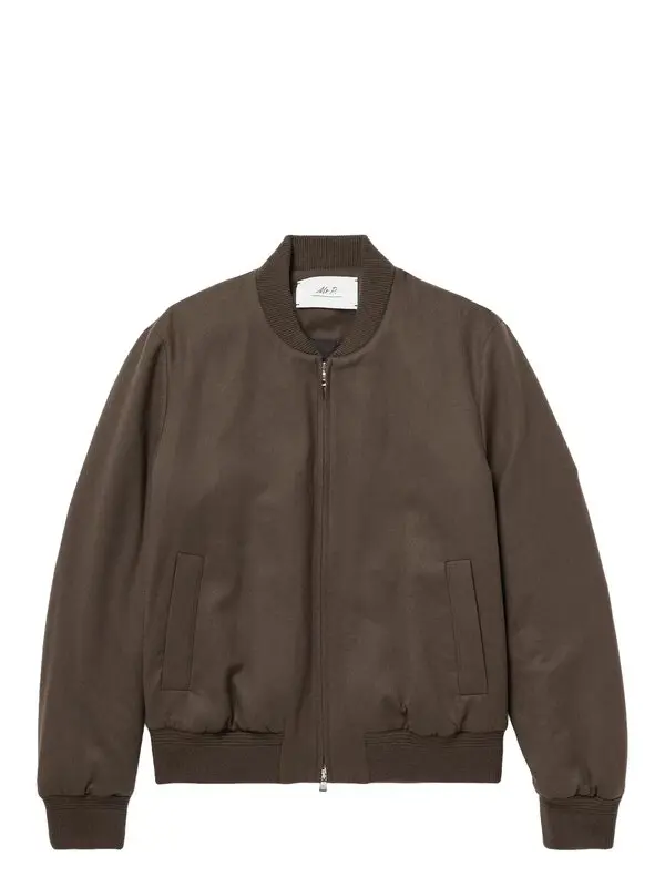 Mr P. Padded Cashmere-blend Bomber Jacket - Brown