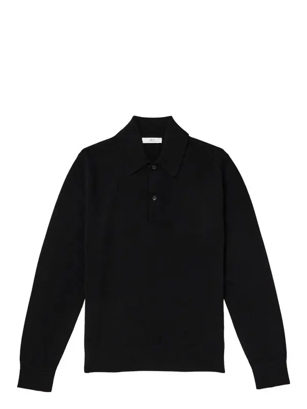 Mr P. Cliff Cashmere Polo Shirt - Black