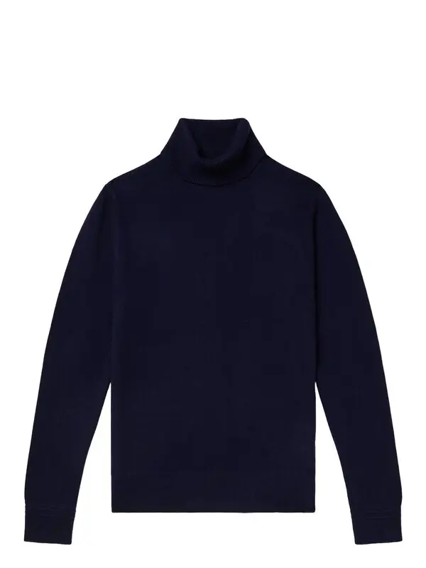 Mr P. Clyde Cashmere Rollneck Sweater - Blue