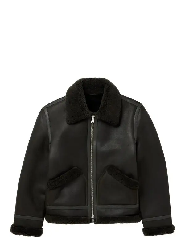 Mr P. Shearling Aviator Jacket - Green
