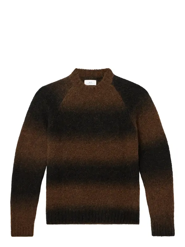 Mr P. Dégradé Striped Textured-knit Sweater - Brown