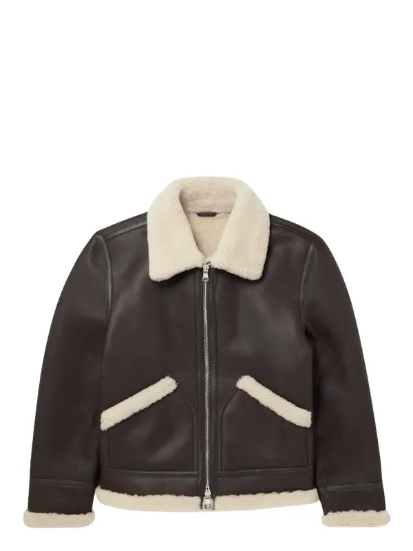 Mr P. Shearling Aviator Jacket - Brown