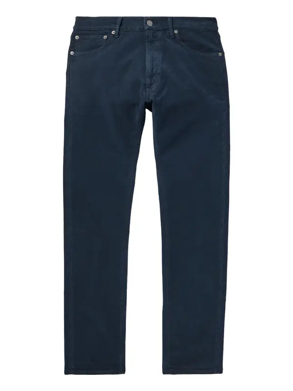 Ralph Lauren Slim-fit Straight-leg Cotton-blend Trousers - Blue