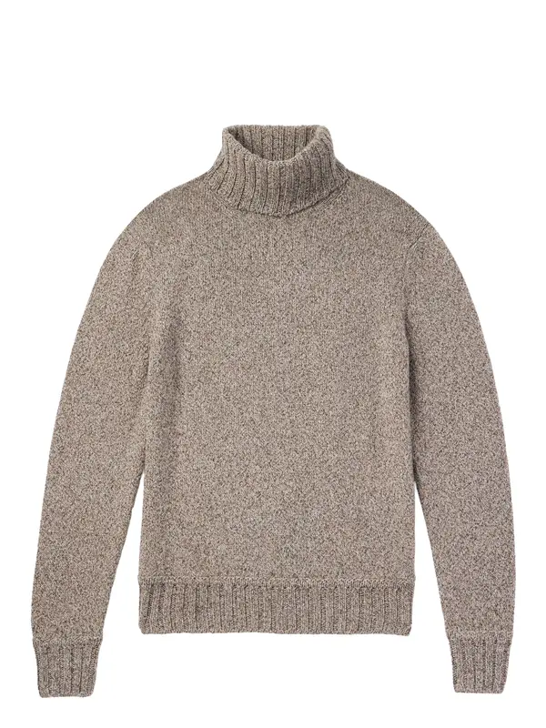 Zegna Oasi Cashmere And Silk-blend Rollneck Sweater - Neutrals