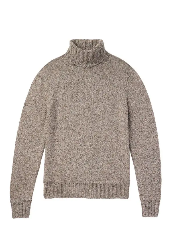 Zegna Oasi Cashmere And Silk-blend Rollneck Sweater - Neutrals