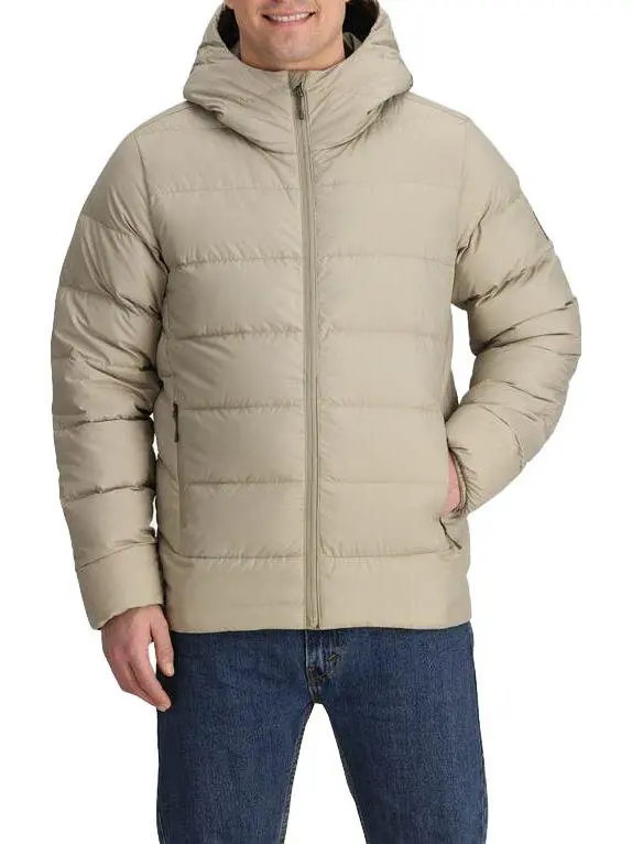 OUTDOOR RESEARCH Coldfront 700 Fill Power Down Insulated Hooded Puffer Jacket - Pro Khaki