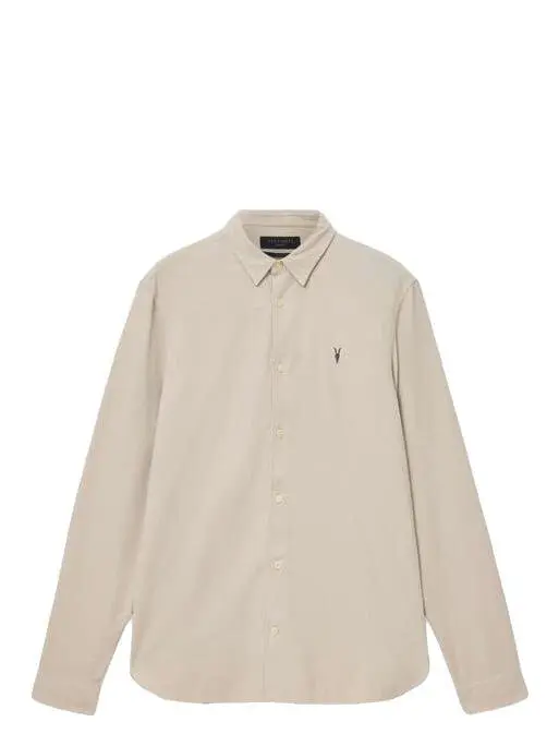 ALLSAINTS Birchwood Fine Wale Corduroy Button-up Shirt - Moon Grey