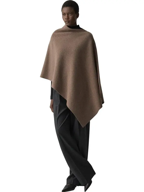 Theory Felted Wool-cashmere Poncho - Cacao