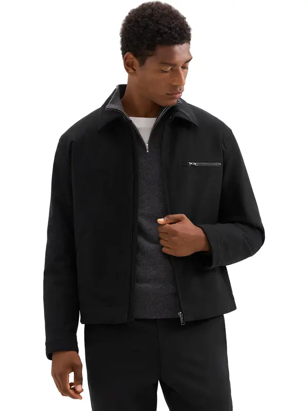 Theory Workwear Jacket In Moleskin Twill - Black