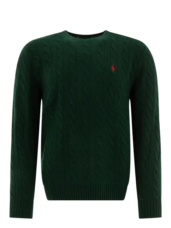 Ralph Lauren Pony Cable Knit Sweater - Green