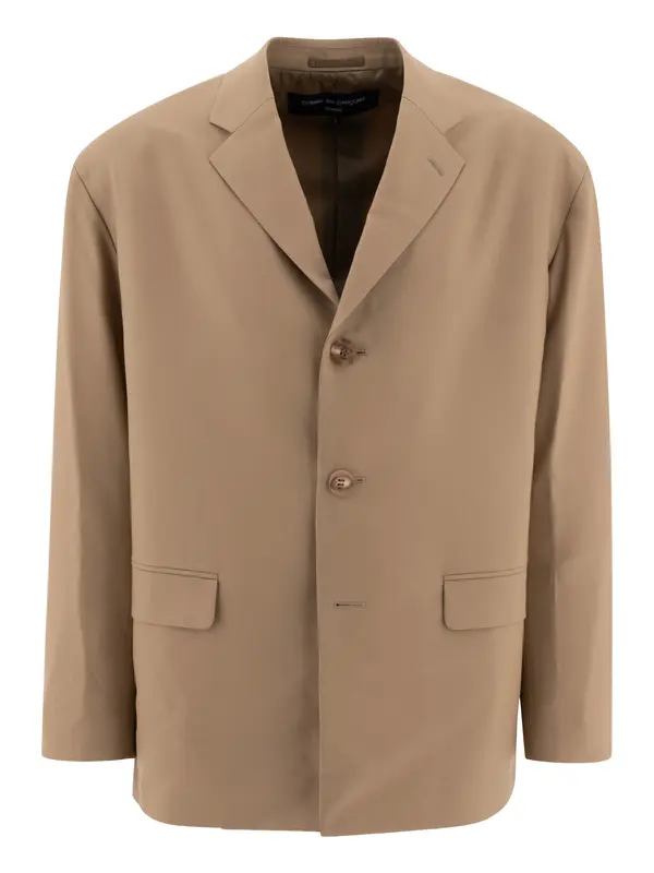 Comme Des Garçons Oversized Single-breasted Blazer - Beige