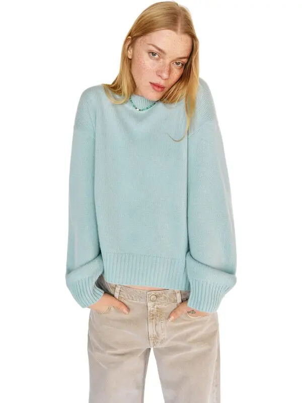 REFORMATION Cashmere Oversized Crew Sweater - Blue
