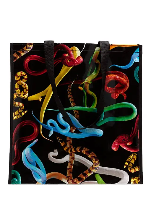 SELETTI Snakes Vinyl Shopping Bag - One-color