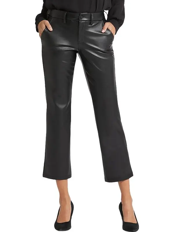NYDJ Faux Leather Ankle Pants - Black