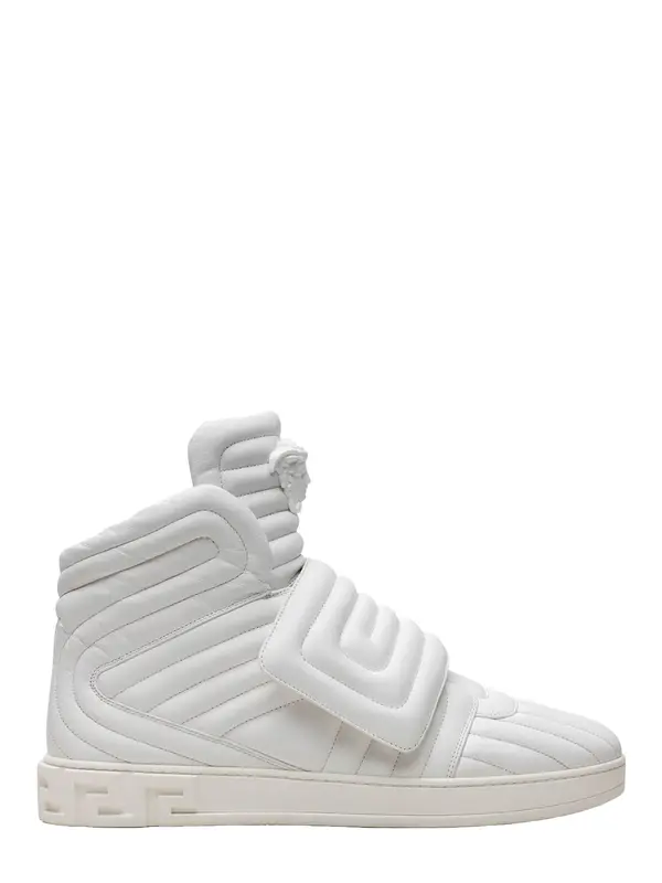 Versace Quilted High-top Sneakers - White