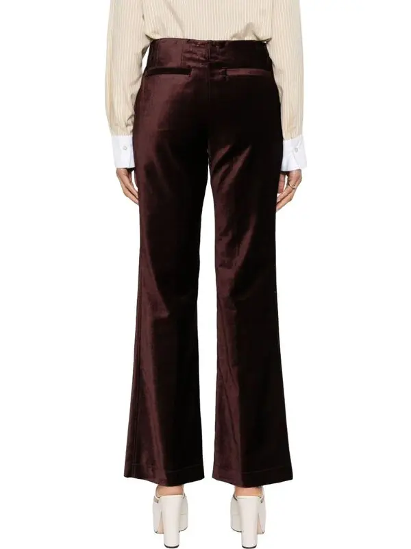 FORTE_FORTE Velvet Straight-leg Trousers - Brown