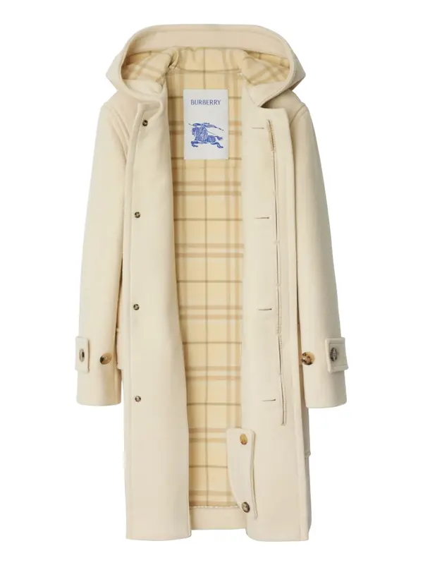 Burberry Hooded Duffle Coat - Neutrals
