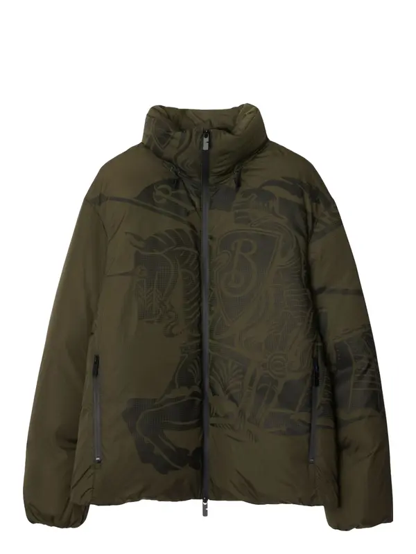 Burberry Equestrian Knight Puffer Jacket - Green