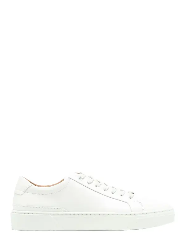 BOSS Logo-plaque Leather Sneakers - White