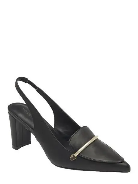 KOKO + PALENKI Parisa Slingback Loafer Pumps - Black Leather