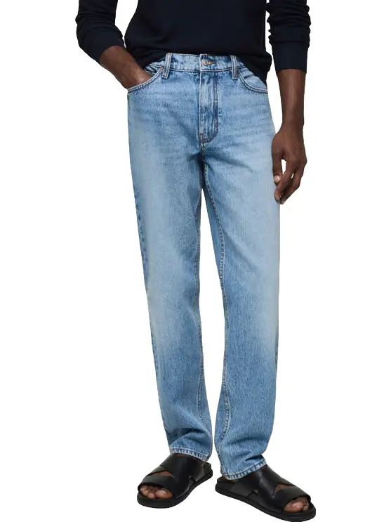 Mango Straight Leg Jeans - Medium Blue
