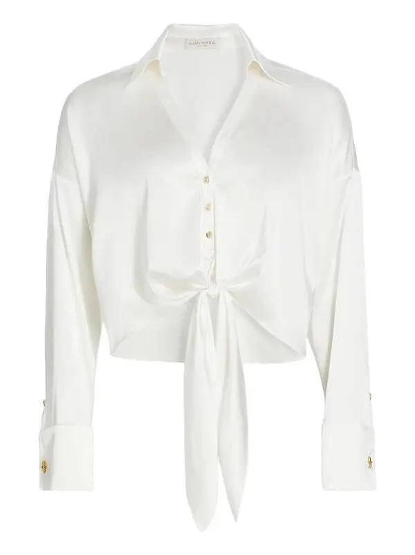 Ramy Brook Farrah Silk Tie-front Shirt - Ivory