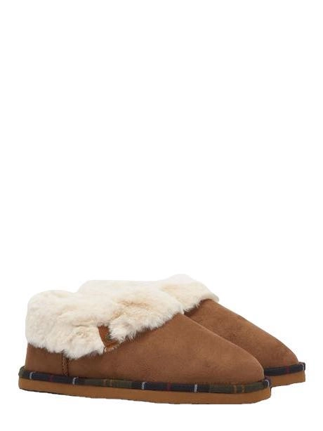 Barbour Eloise Faux Fur Lined Scuff Slipper - Camel