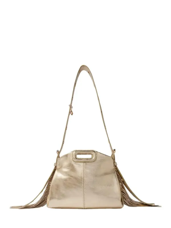 Maje Miss M Mini Metallic Leather Bag - Gold