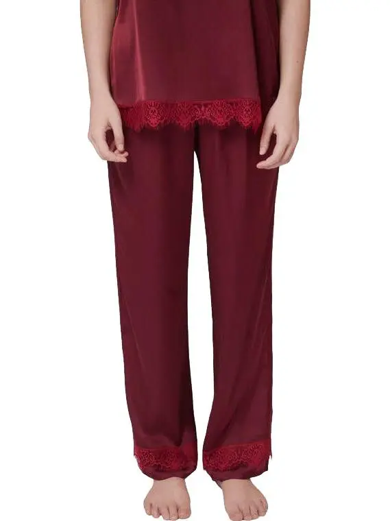 Simone Perele Satin Secrets Lounge Pants - Spinel Red